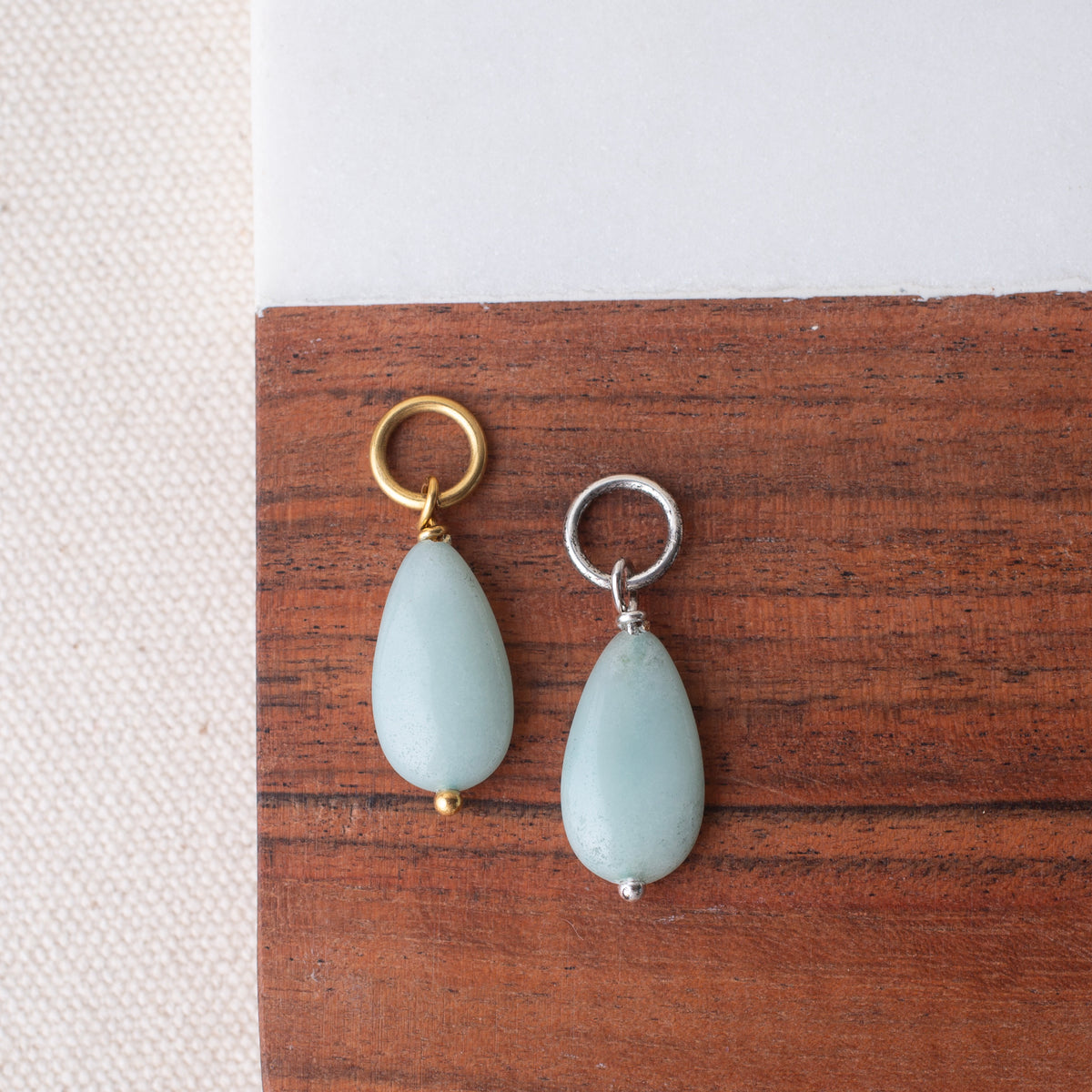 Amazonite Flat Teardrop Charm – Bel Kai